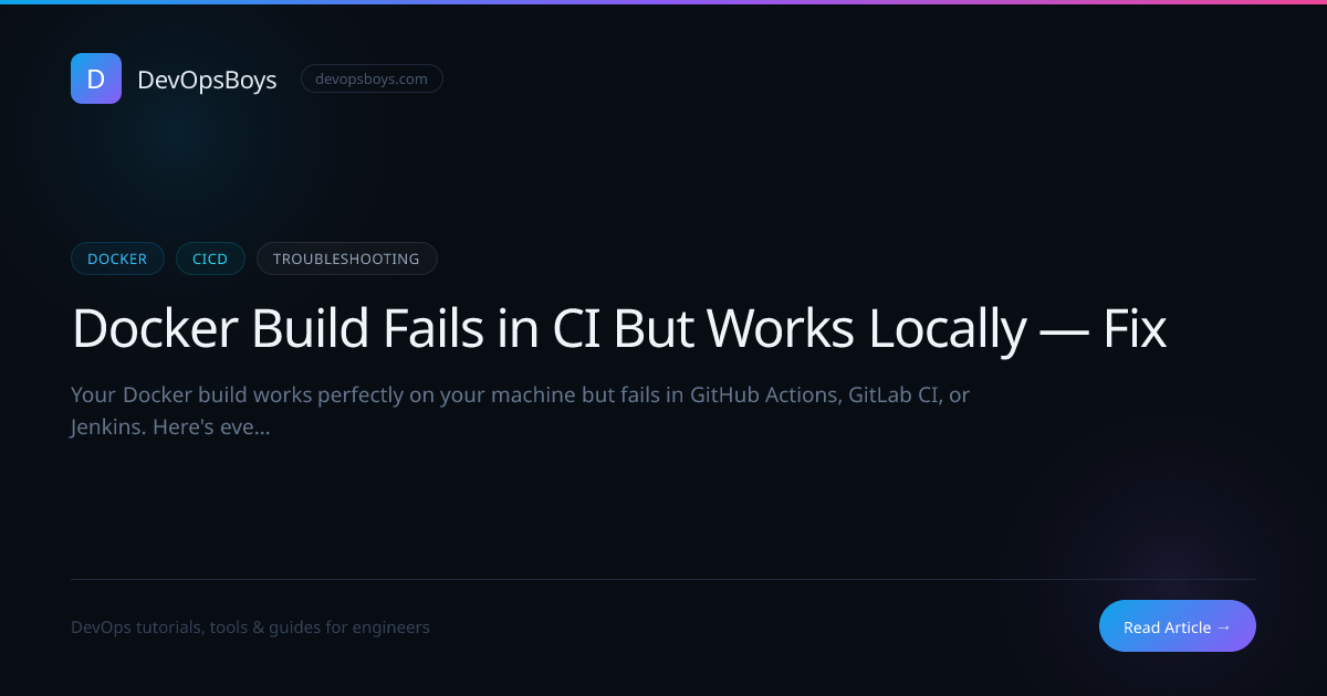 Docker Build Fails in CI But Works Locally — Fix | DevOpsBoys
