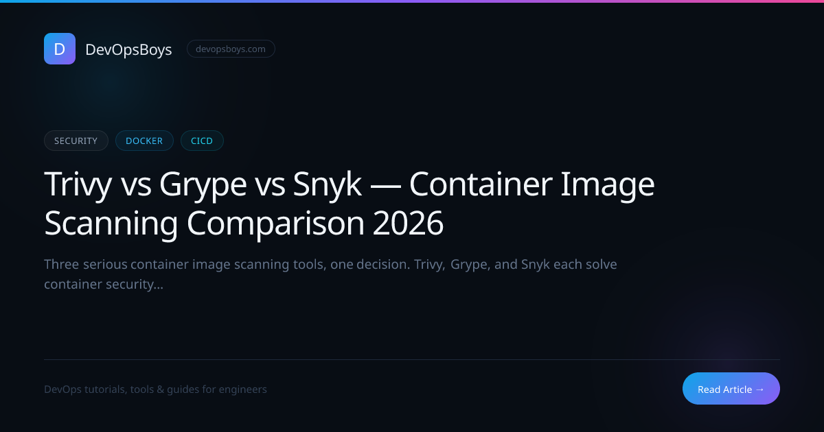 Trivy vs Grype vs Snyk — Container Image Scanning Comparison 2026 ...